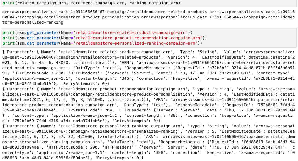 Personalize SSM parameters don't work properly · Issue #241 · aws-samples/retail-demo-store · GitHub