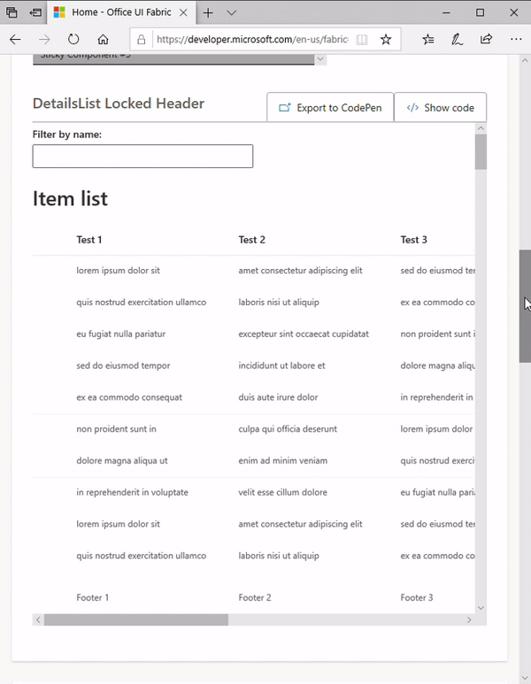 Sticky header is jumping · Issue #11492 · microsoft/fluentui · GitHub Sticky header is jumping · Issue #11492 · microsoft/fluentui · GitHub