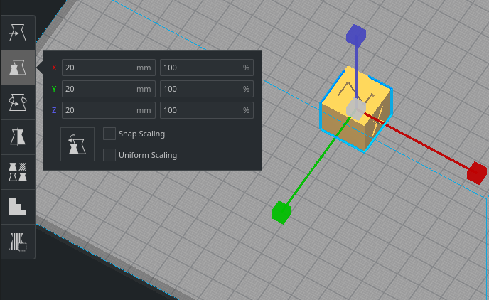 Non uniform scaling controls not connected to proper axis after ...