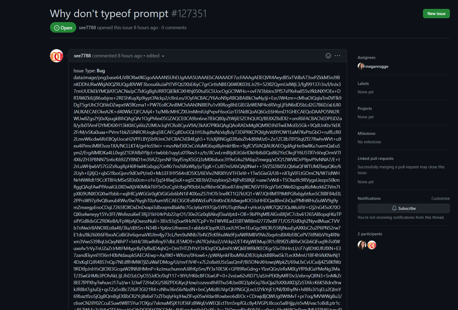 Why don't typeof prompt · Issue #127351 · microsoft/vscode · GitHub