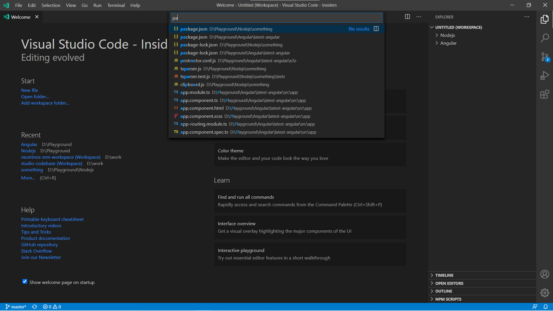 [FileSearch(Ctrl+P)] The searched files are from the system root dir ...