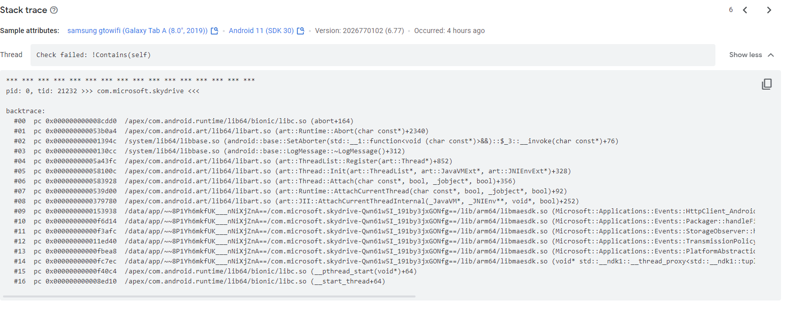 Libmaesdkso Sigabrt On Clientandroidsendrequestasync · Issue 1127 · Microsoftcpp