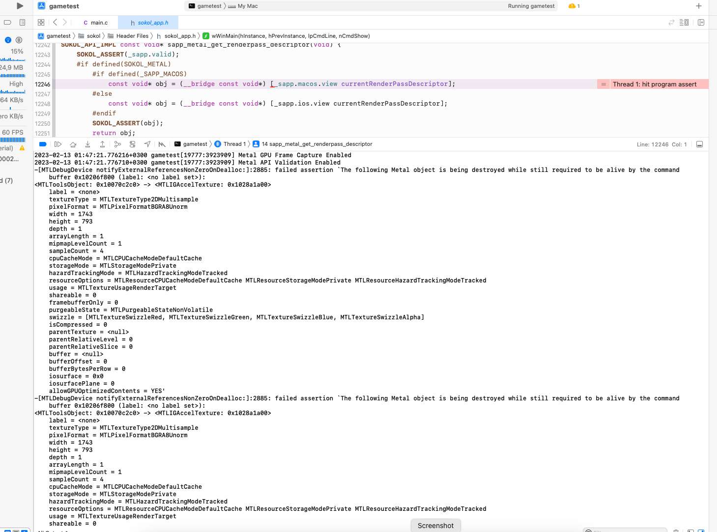 Failed assertion when resizing window on macos (metal backend) · Issue #789 · floooh/sokol · GitHub