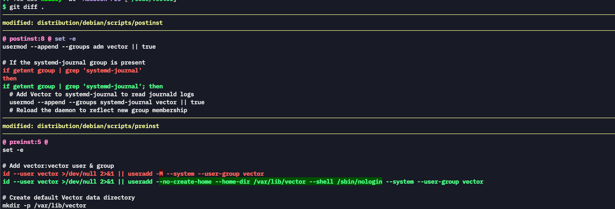 Debian - Wrong default data directory and shell redundancy for vector user · Issue #7945 ...