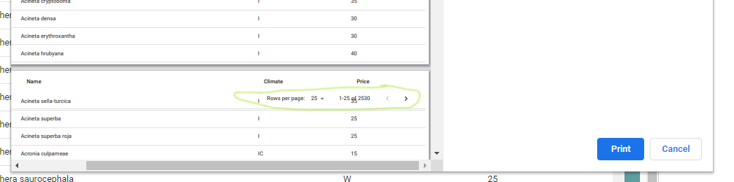 Print option stacks columns unnecessarily for each row vs. horizontal columns being used · Issue ...