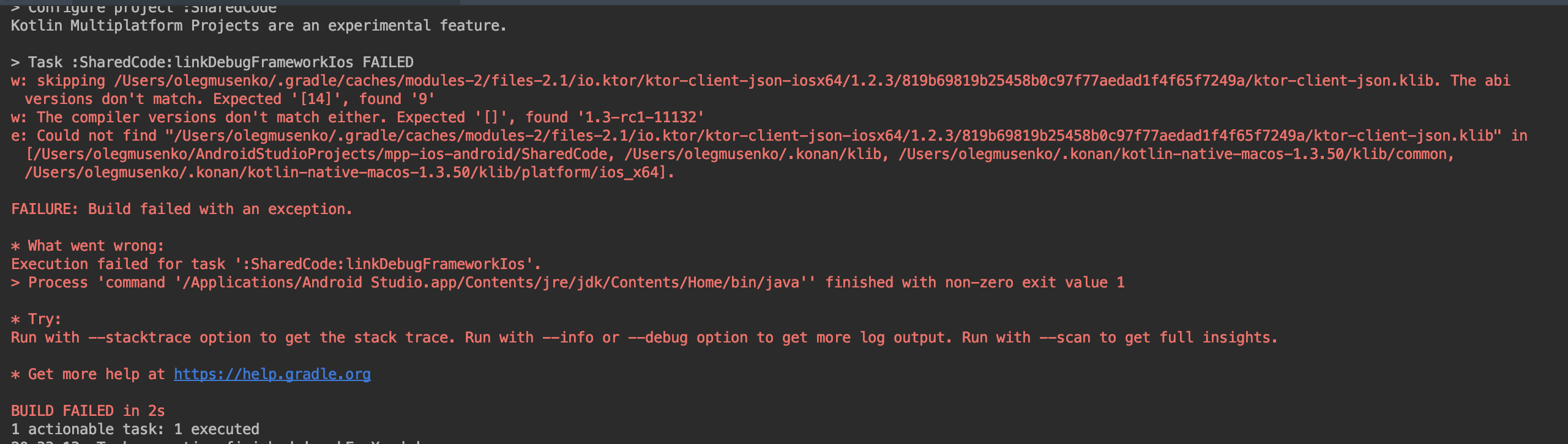 Kotlin Multiplatform cannot assemble Xcode framework ktor-client-ios 1.2.3 · Issue #1330 ...