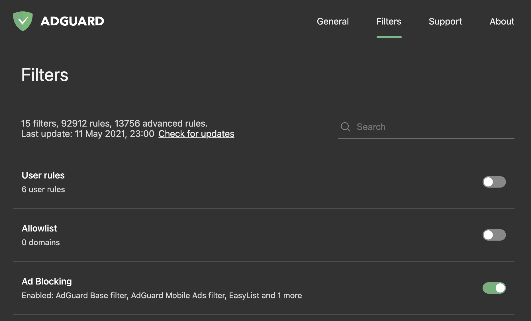 Add an option to disable user filter · Issue #481 · AdguardTeam/AdGuardForSafari · GitHub