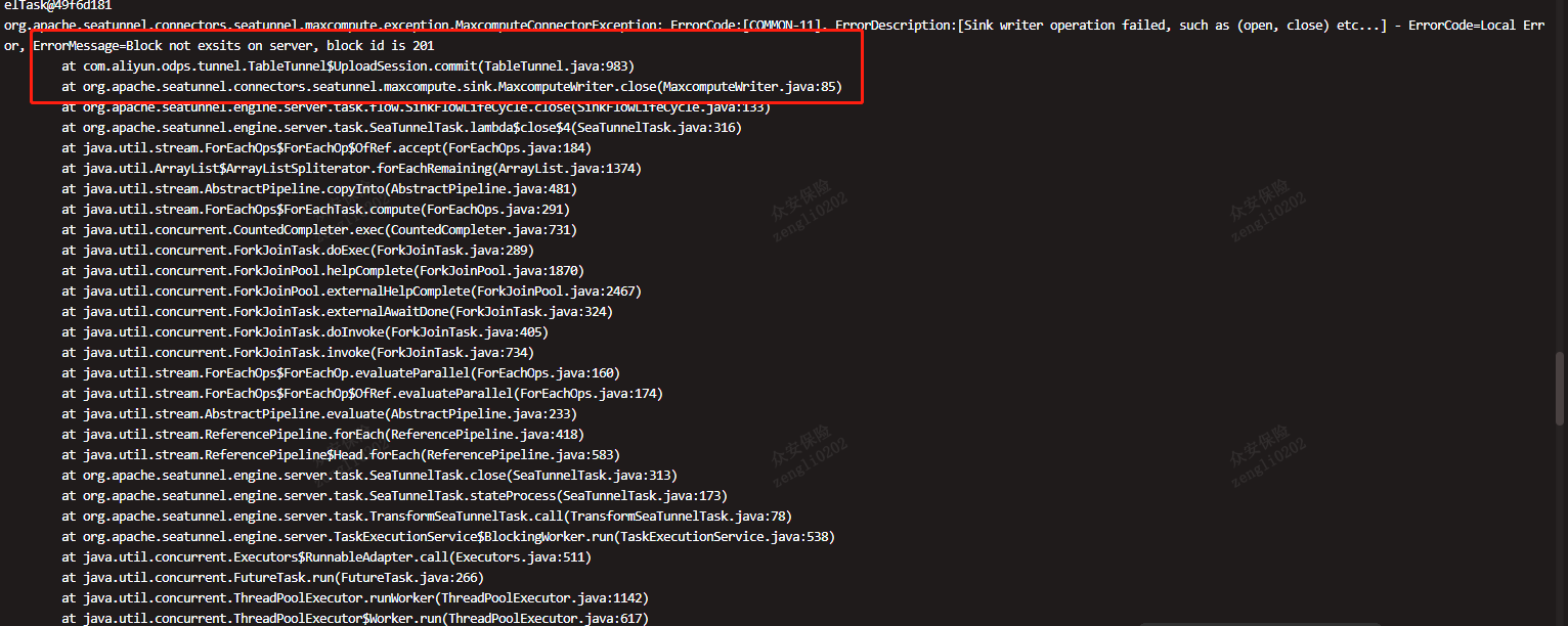 [Bug] [connector-v2-maxcompute] sink commit with Block not exsits on server · Issue #4306 ...