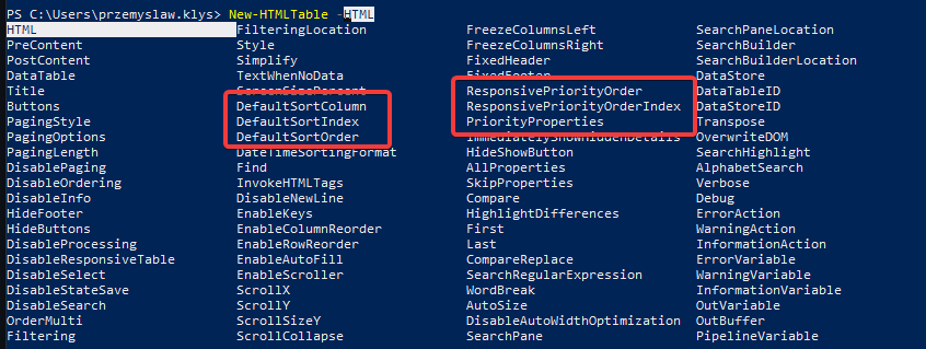 Ordering and Filtering Columns · Issue #210 · EvotecIT/PSWriteHTML · GitHub