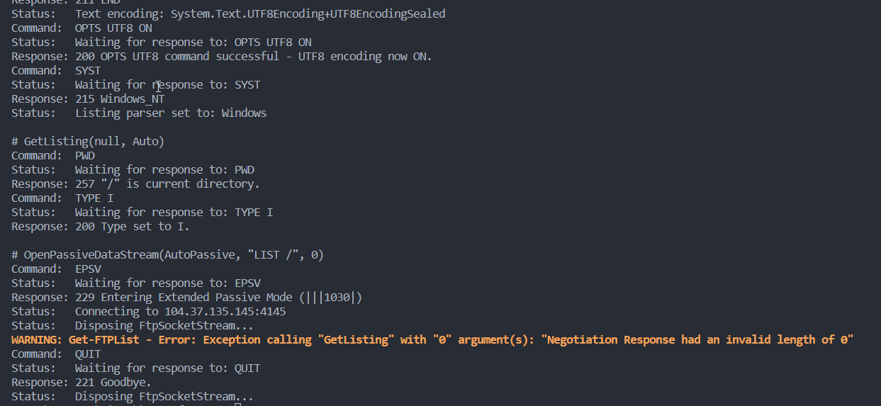 Proxy4a skips first item on GetListing() · Issue #1032 · robinrodricks/FluentFTP · GitHub