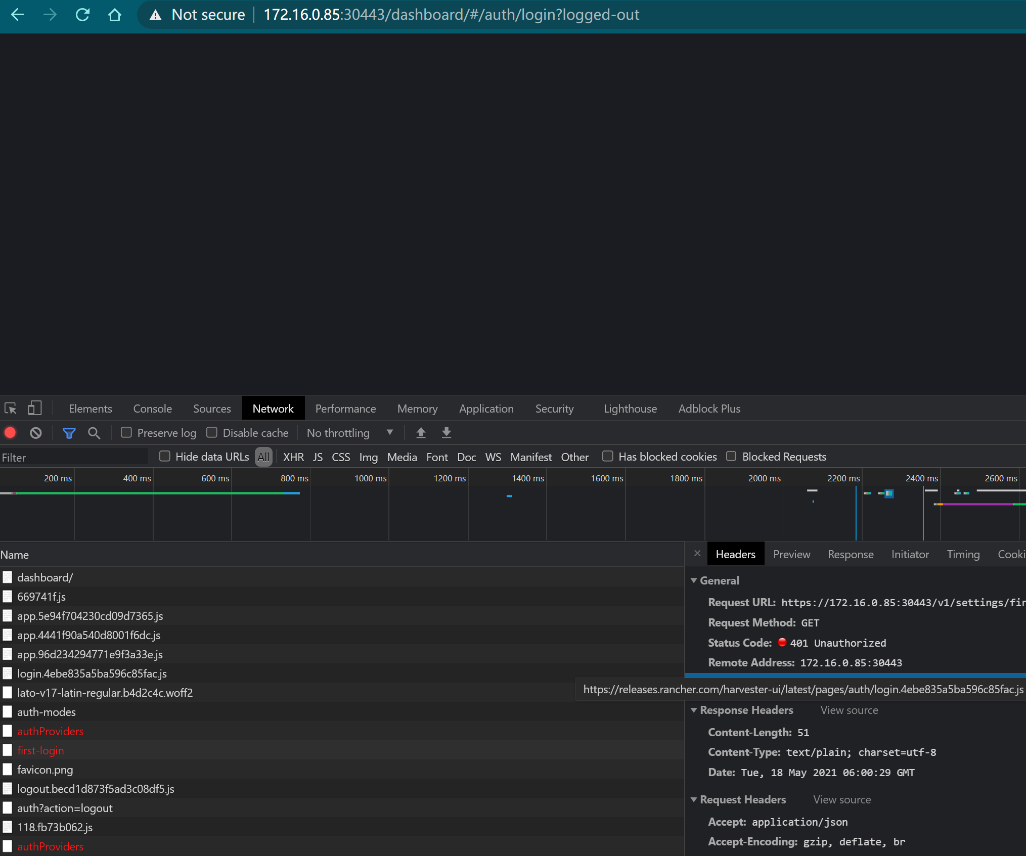 [BUG] Unable to login if no Rancher installed · Issue #873 · harvester/harvester · GitHub