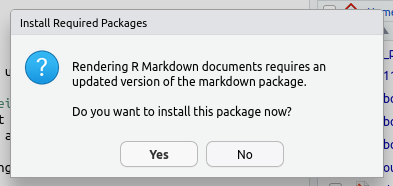 Rendering R Markdown on RStudio Server requires an updated version of the `markdown` package ...
