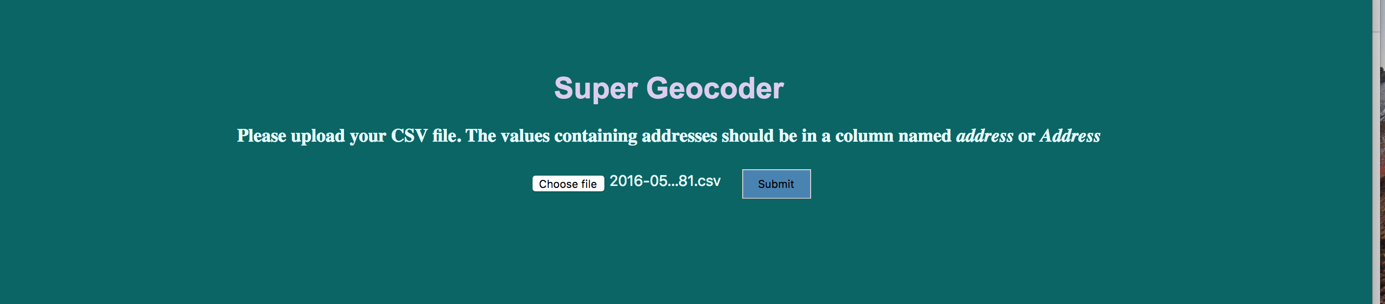Github Pandatayalgeocoder Web App Geocoder Web App Using Flaskpandas
