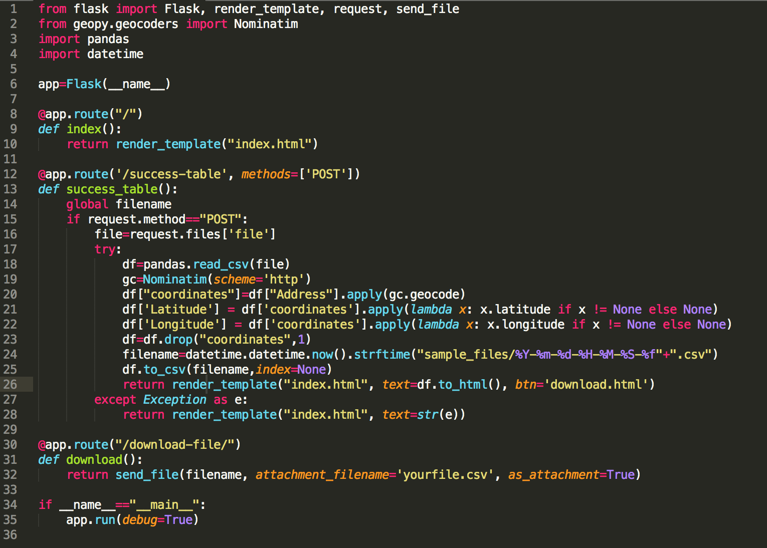 Github Pandatayalgeocoder Web App Geocoder Web App Using Flaskpandas