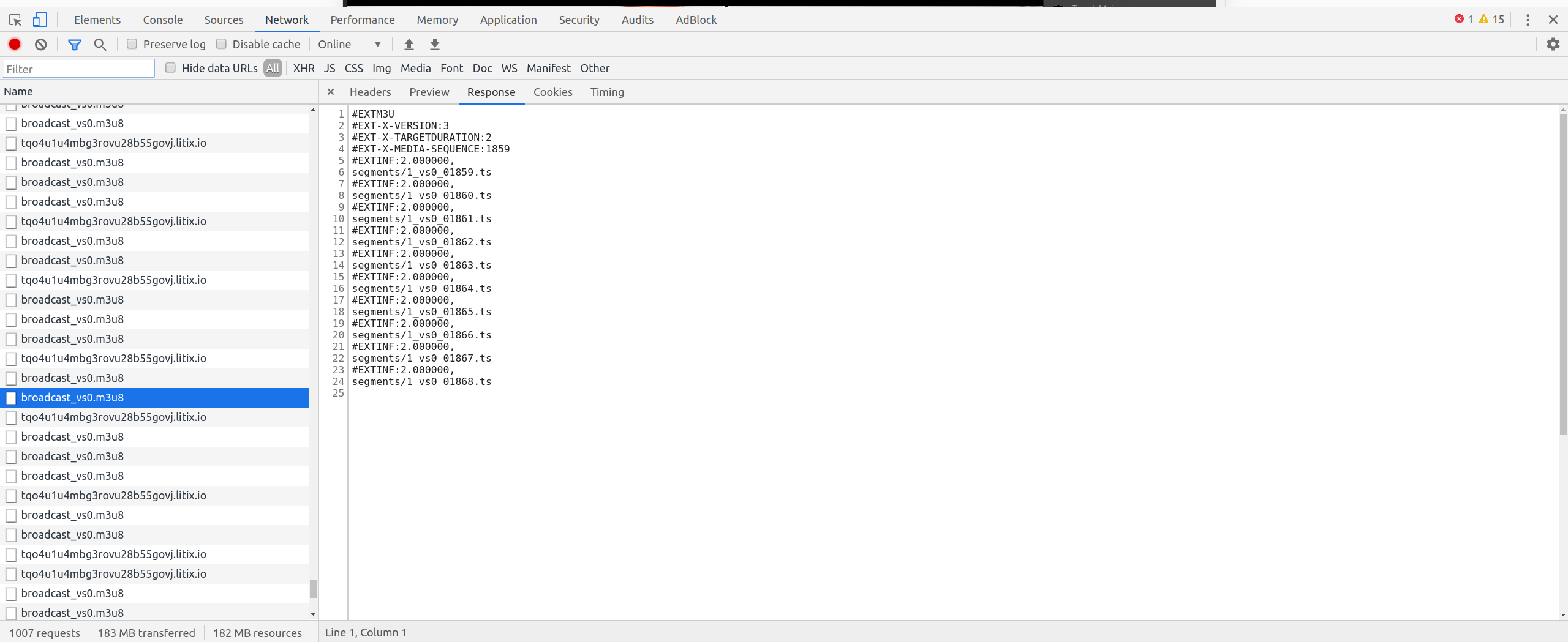 Though m3u8 playlist is updating, hls.js will not load new ts segment file · Issue #1850 · video ...