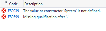 Error messages: "FS0039 : The value or constructor 'SomeNamespace' is not defined" · Issue #3075 ...