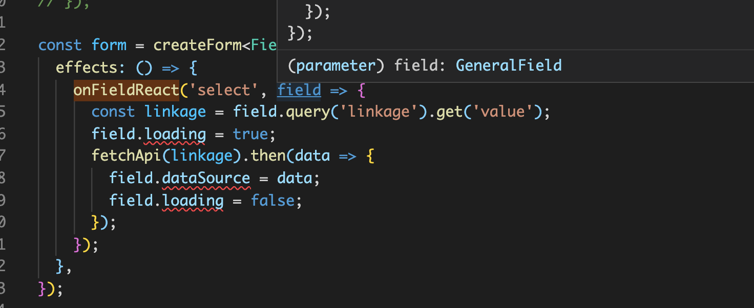 onFieldReact field 类型问题 · alibaba formily · Discussion #2315 · GitHub