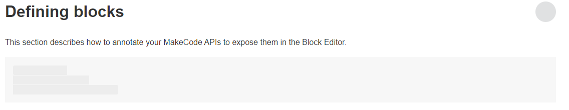 Defining blocks documentation not rendering code snippet as blocks · Issue #9175 · microsoft/pxt ...