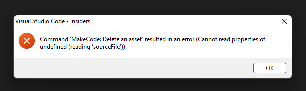 'Delete an asset' command resulting in error · Issue #15 · microsoft/vscode-makecode · GitHub