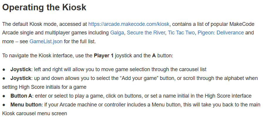 Kiosk Documentation Update What Menu And Reset Do · Issue 6188 · Microsoftpxt Arcade · Github 2430