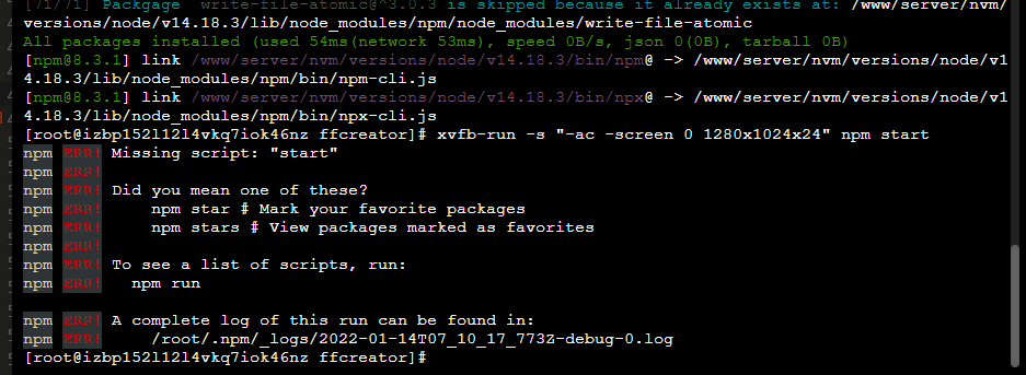 安装后执行报错 · Issue #169 · tnfe/FFCreator · GitHub