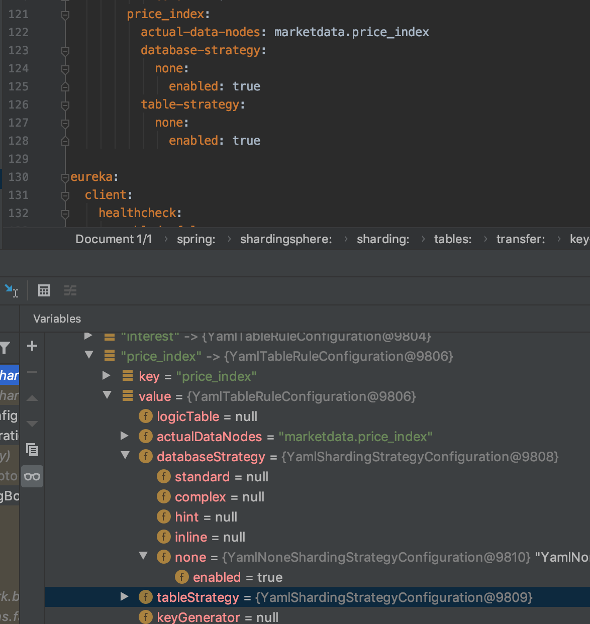The sharding-JDBC non-sharding policy, NoneShardingStrategy, does not work in yml · Issue #3977 ...
