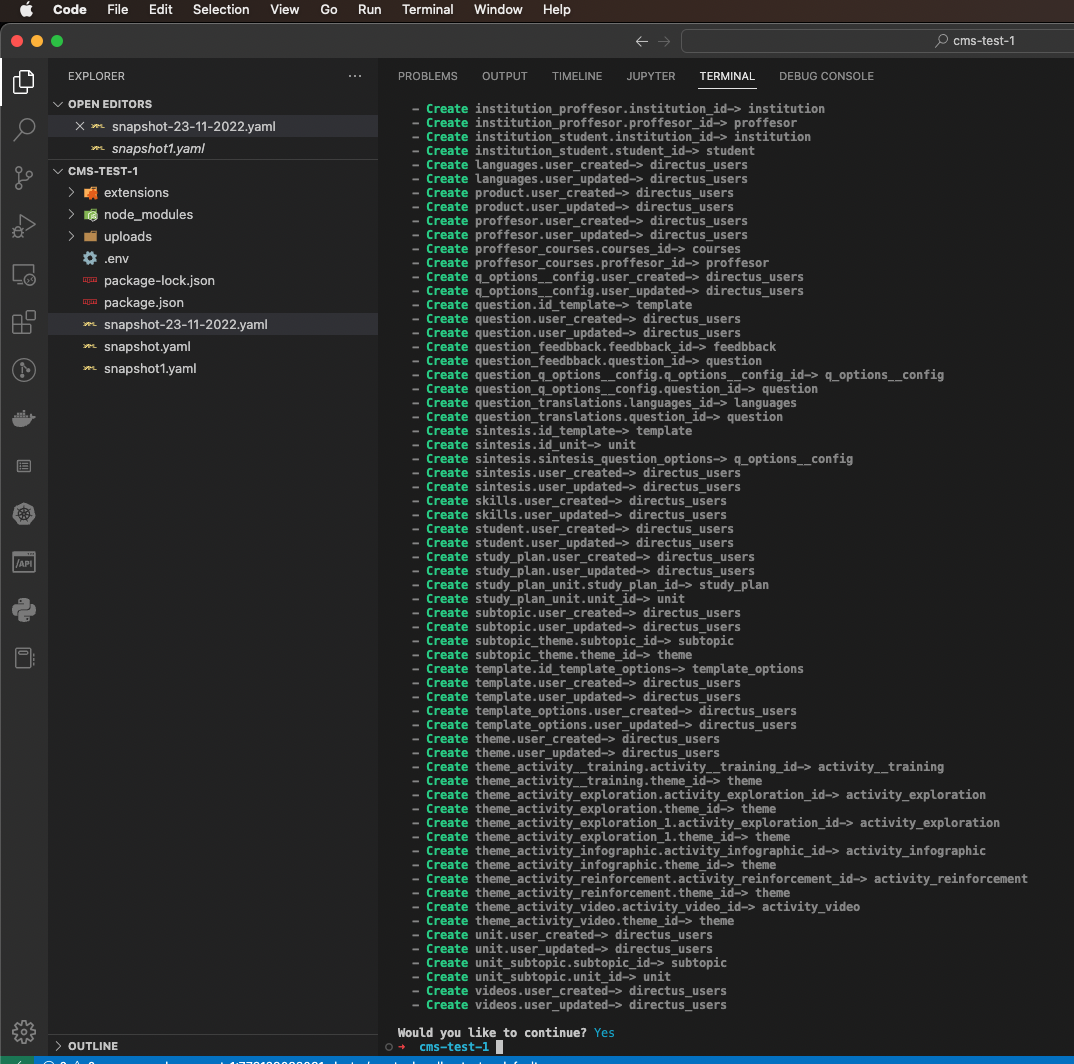Snapshot.yml not work · Issue #16610 · directus/directus · GitHub