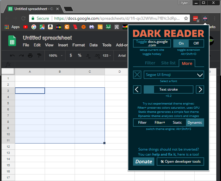 [Dynamic] Google Sheets · Issue #402 · darkreader/darkreader · GitHub