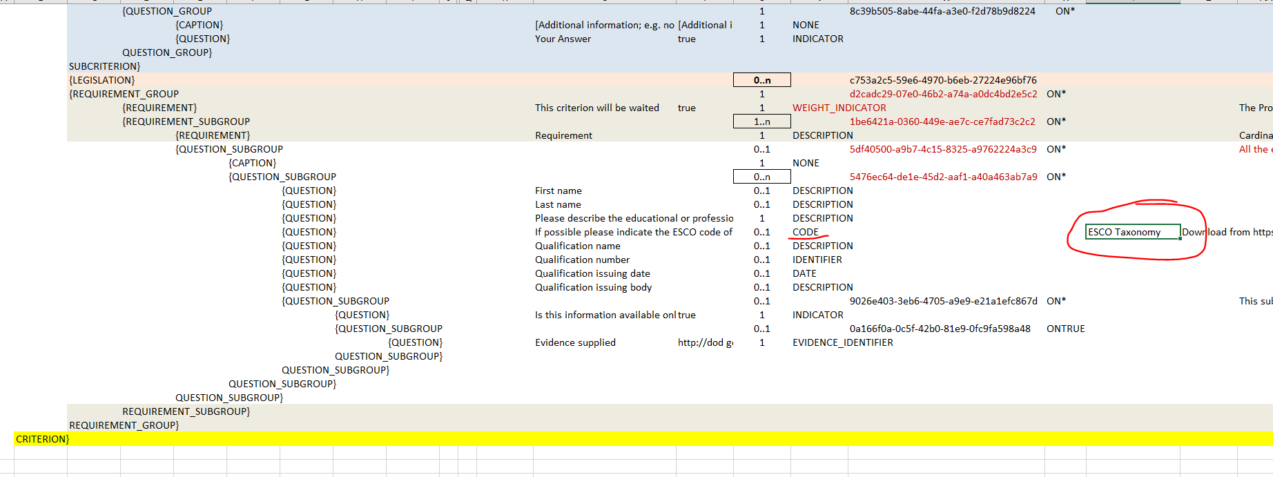 Criterion 47: ESCO Taxonomy CodeList · Issue #210 · OP-TED/ESPD-EDM ...