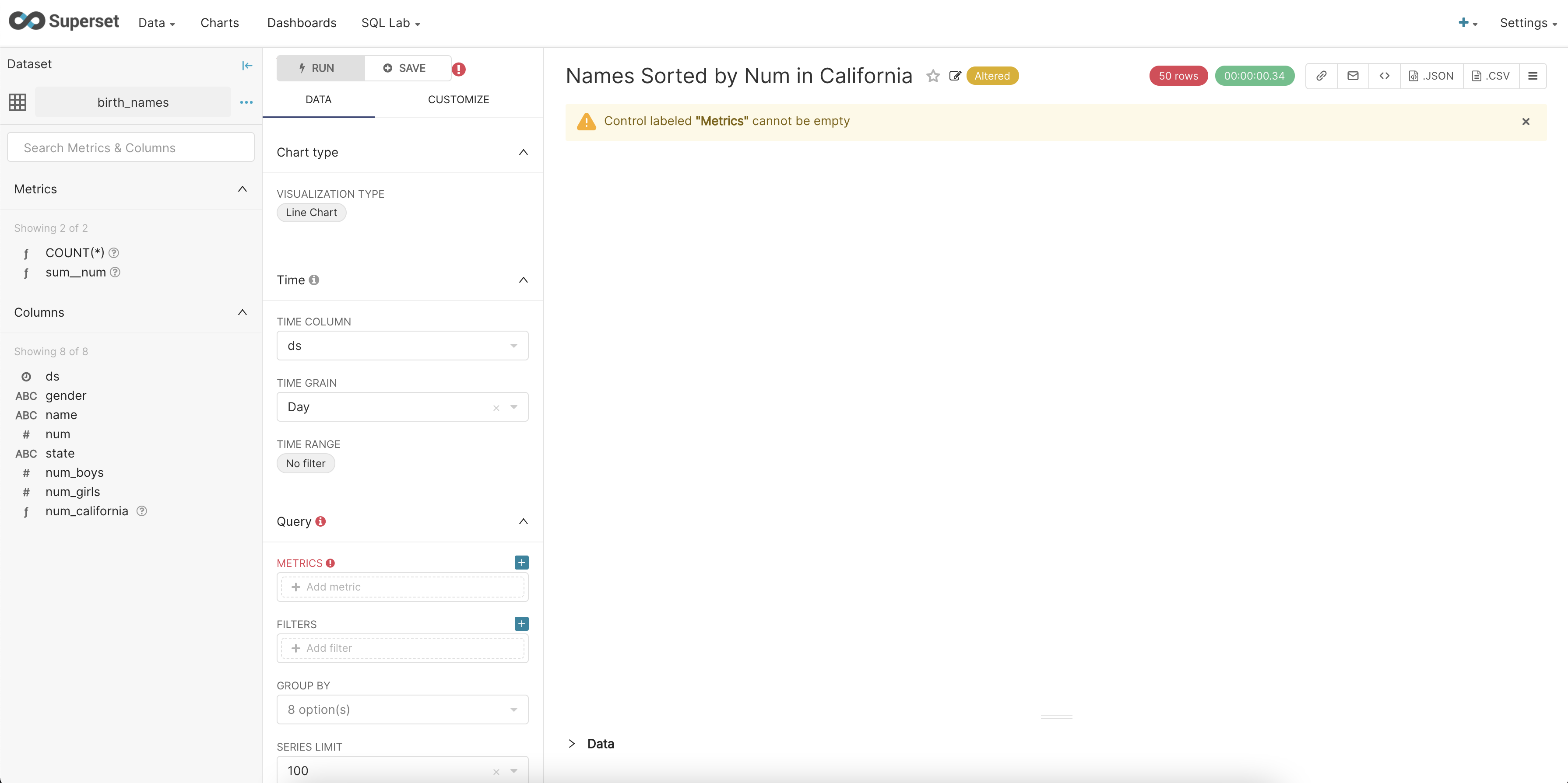 [Explore] Display a user friendly prompt to select required fields when ...