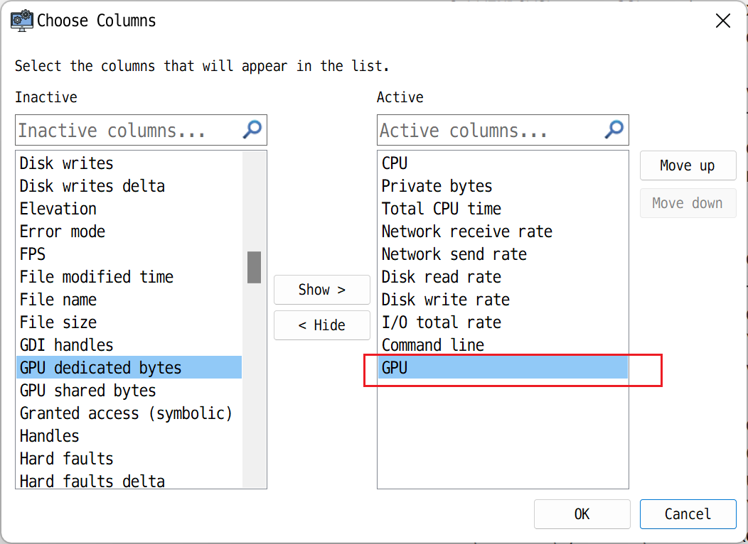 After enabling the column showing GPU utilization and waking up from ...