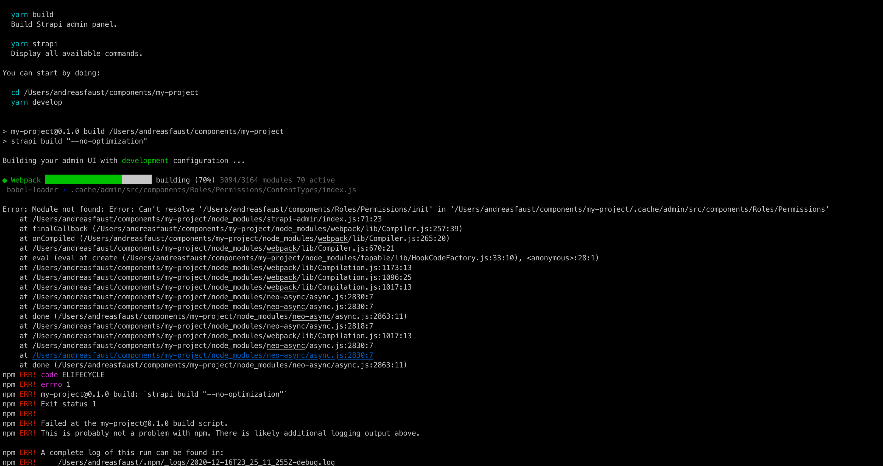 Fresh install always fails · Issue #8916 · strapi/strapi · GitHub
