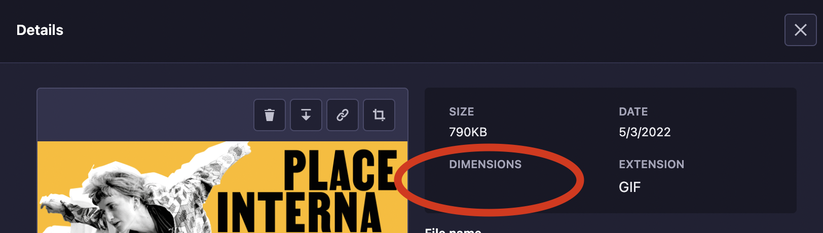 Image-Upload: Dimensions of animated GIF are missing · Issue #13230 ...