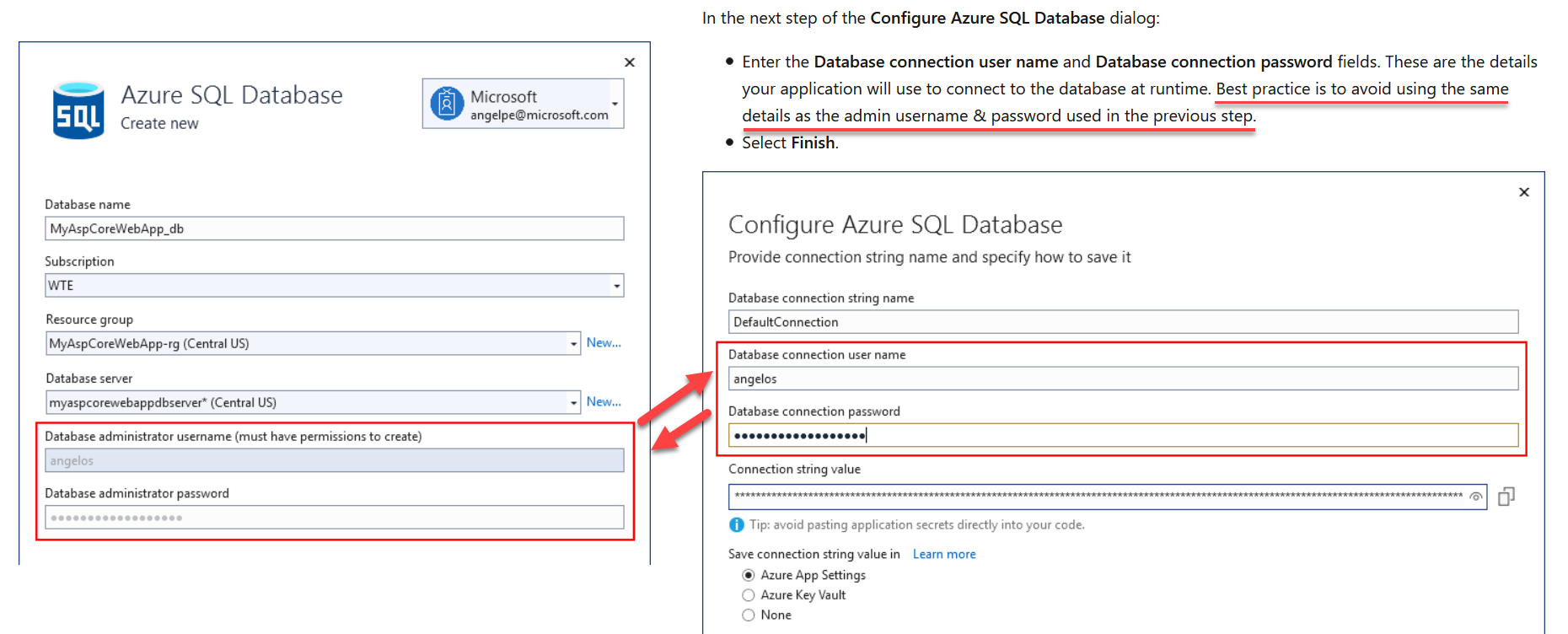 Should use the same admin username & password used in the previous step ...