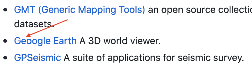 Typo for Google Earth in 'Software using GDAL' doc · Issue #2036 · OSGeo/gdal · GitHub