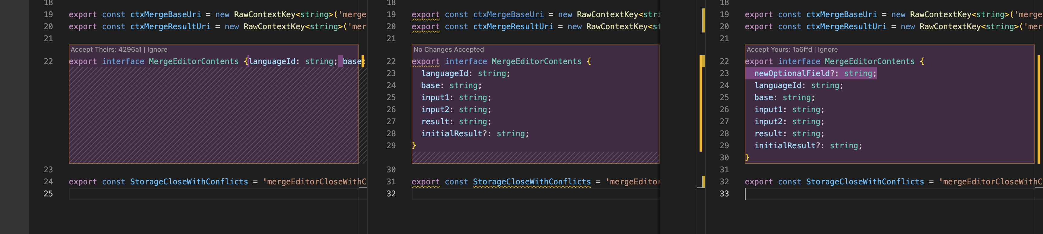 Merge Editor: Use existing merge conflict theme colors · Issue #158797 · microsoft/vscode · GitHub
