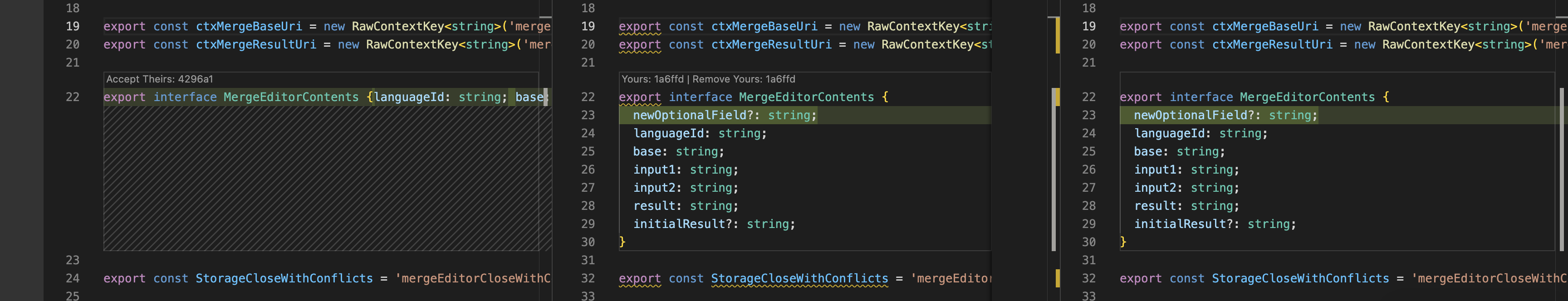 Merge Editor: Use existing merge conflict theme colors · Issue #158797 ...