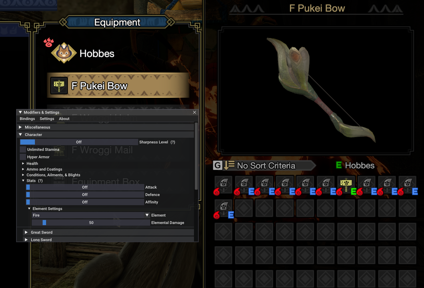 [Bug]: "Element" setting affect Buddies · Issue #113 · Bimmr/Monster-Hunter-Rise-Reframework ...