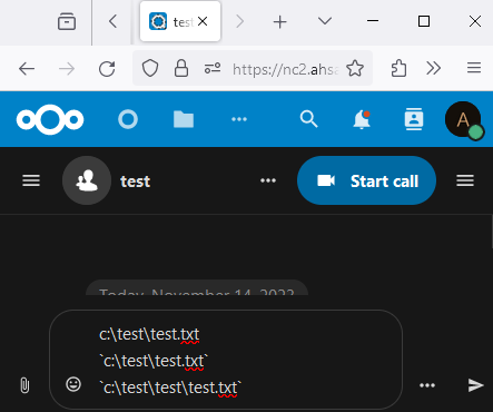 @SystemKeeper, I got an update on the backslash issue in Nextcloud Talk iOS (v17.1.1). · Issue ...