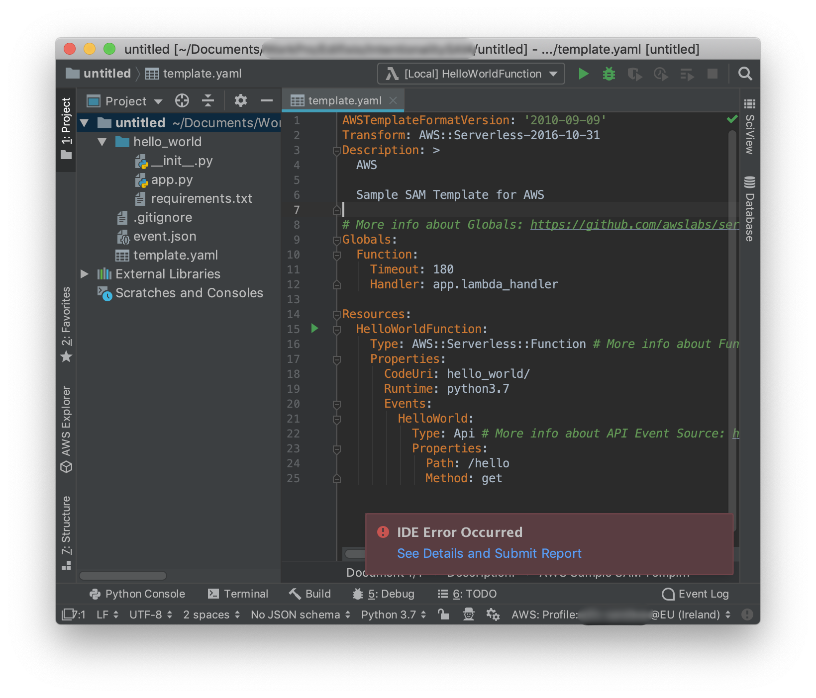 Globals Runtime And Handler Raise A Javalangillegalargumentexception · Issue 941 · Awsaws