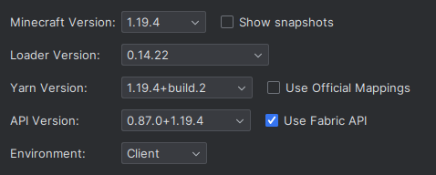 Choosing a Fabric API Version doesn't get saved · Issue #2118 · minecraft-dev/MinecraftDev · GitHub