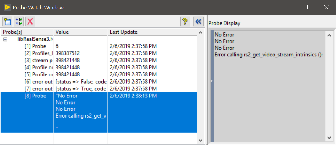 LabVIEW Wrapper & D435: HelloWorld Color + Depth Example crashes ...