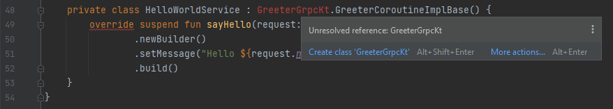 IDEA: Unresolved reference: GreeterGrpcKt · Issue #214 · grpc/grpc-kotlin · GitHub