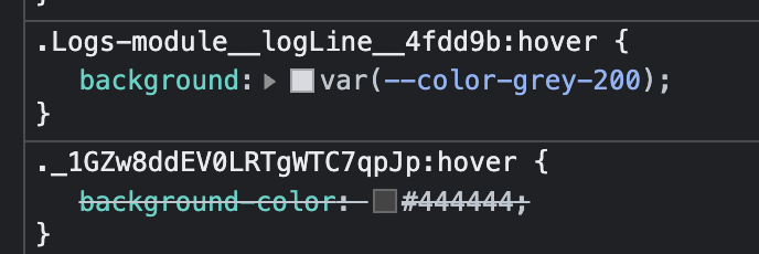 Logs component renders highlighted line in dark grey instead of light grey · Issue #24694 ...