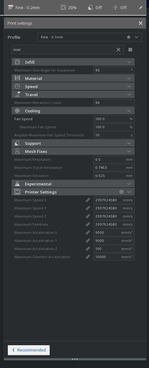 Cura V4.6.1 + Cura-PrinterSettingsPlugin V3.5.3 - printer menue does not show up and ...