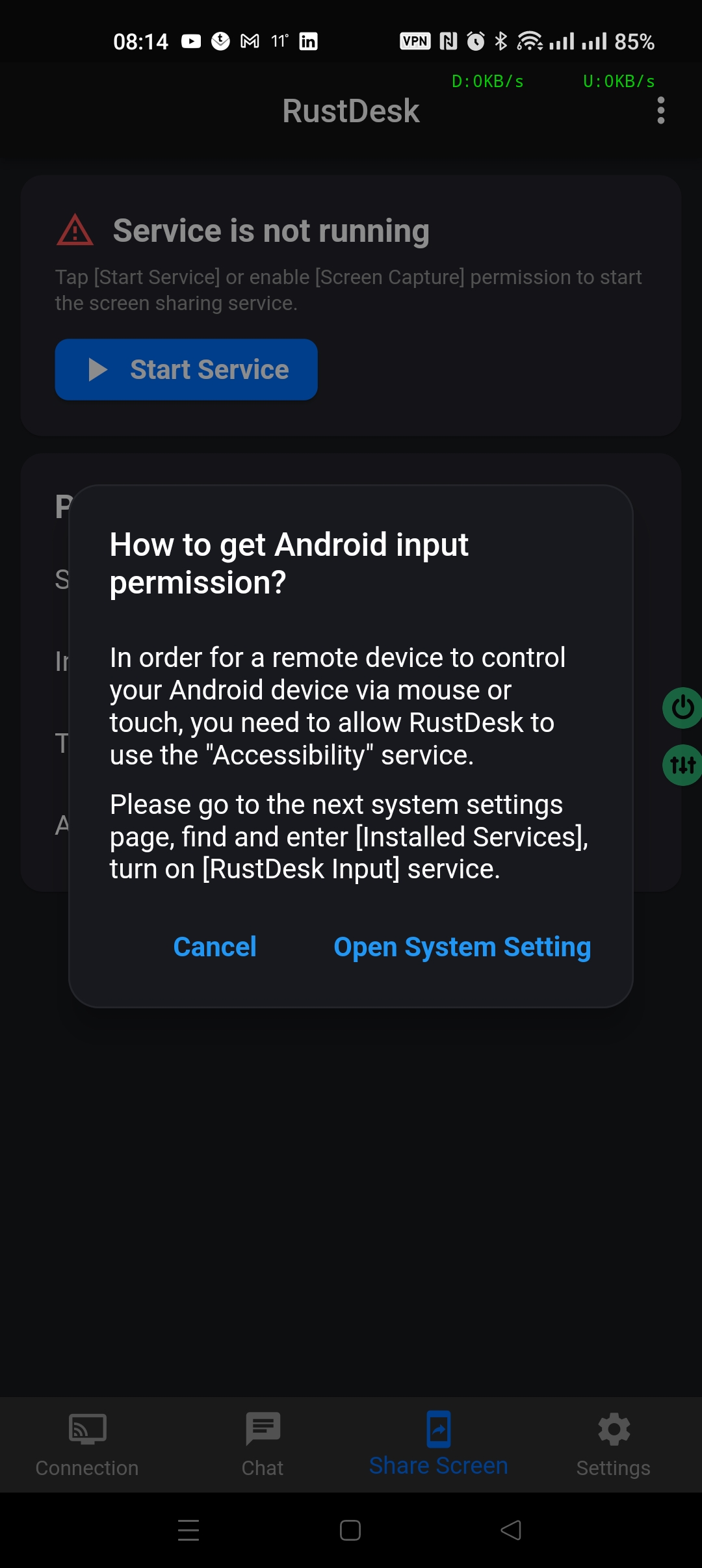 Impossible to get Android input permission on RustDesk Nightly release 12 April 2023 · Issue ...