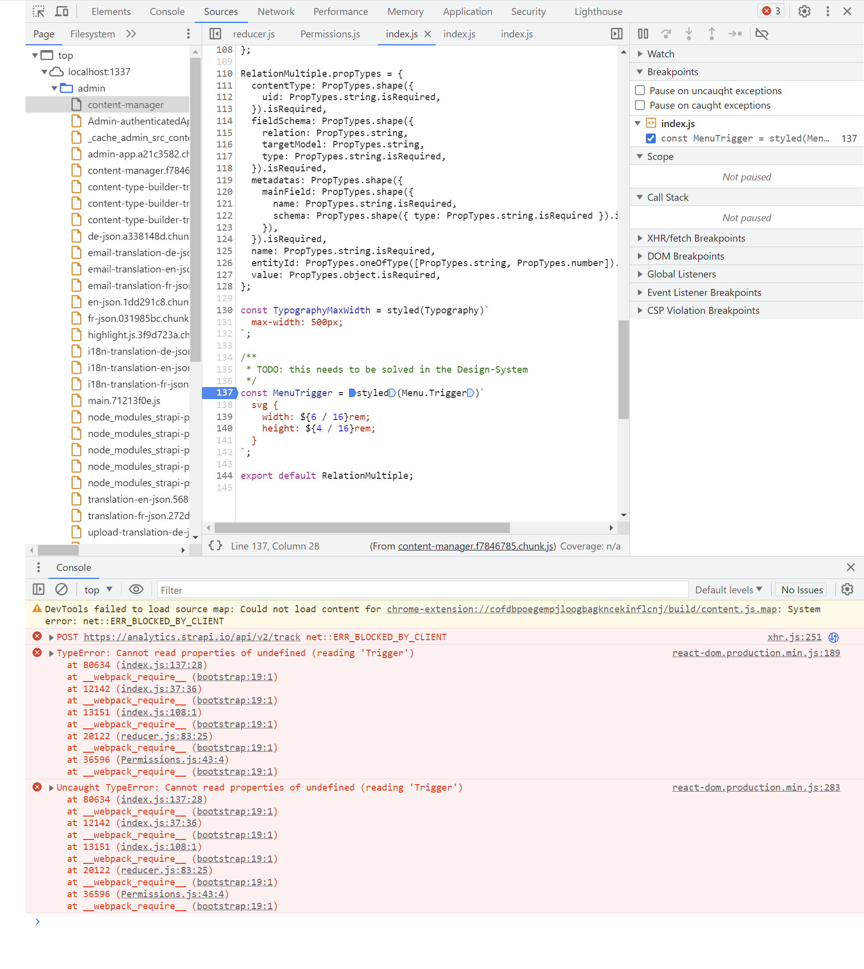 Cannot read property Trigger of undefined 'Menu' from design-system/v2 · Issue #17703 · strapi ...