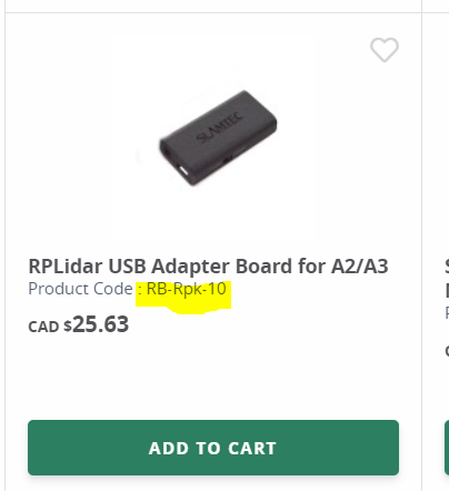 [Slamtec] - [RPLIDAR_USB_ADAPTER] - [RPLidar USB Adapter Board for A2 ...