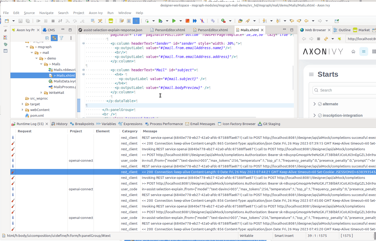 Idea: let chat GPT help me with JSF code · Issue #11 · axonivy-market/openai-connector · GitHub