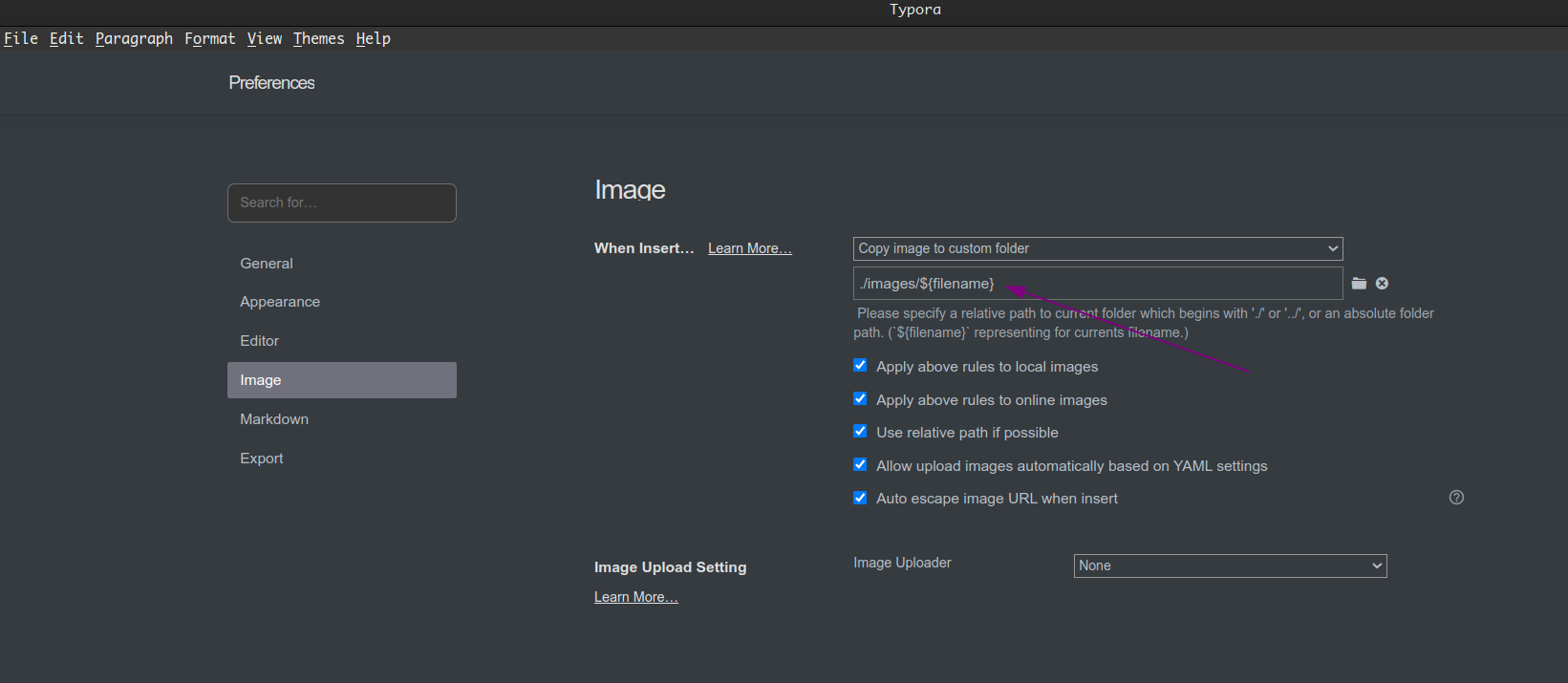 Image path supports variables, such as file name · Issue #2809 · marktext/marktext · GitHub